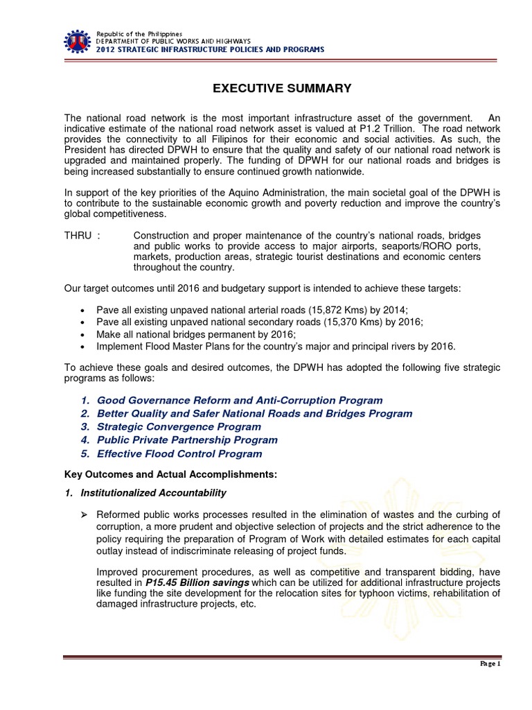 Dpwh Year End Report (Final) | Economies | Road Transport