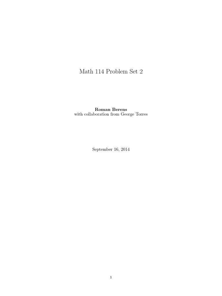 Math 114 Problem Set 2 Solutions | PDF | Continuous Function | Measure ...