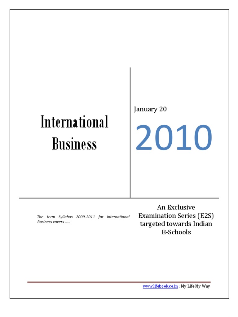 International Business: January 20 | PDF | International Business ...