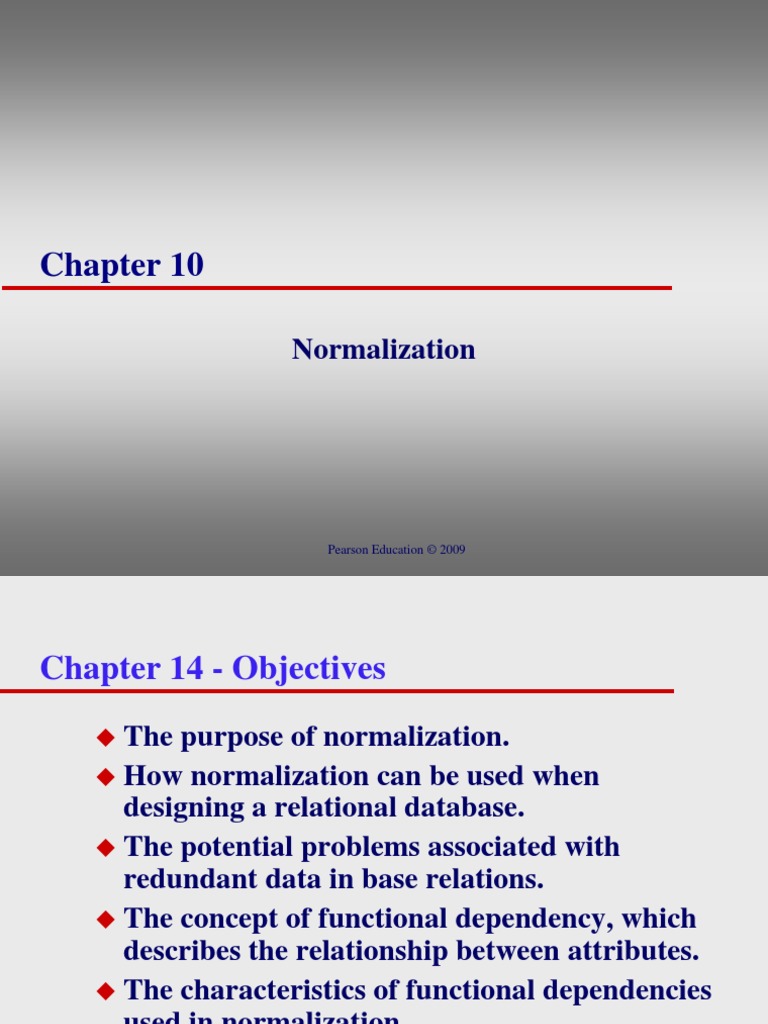 Chapter 10 Normalization | PDF | Databases | Table (Database)