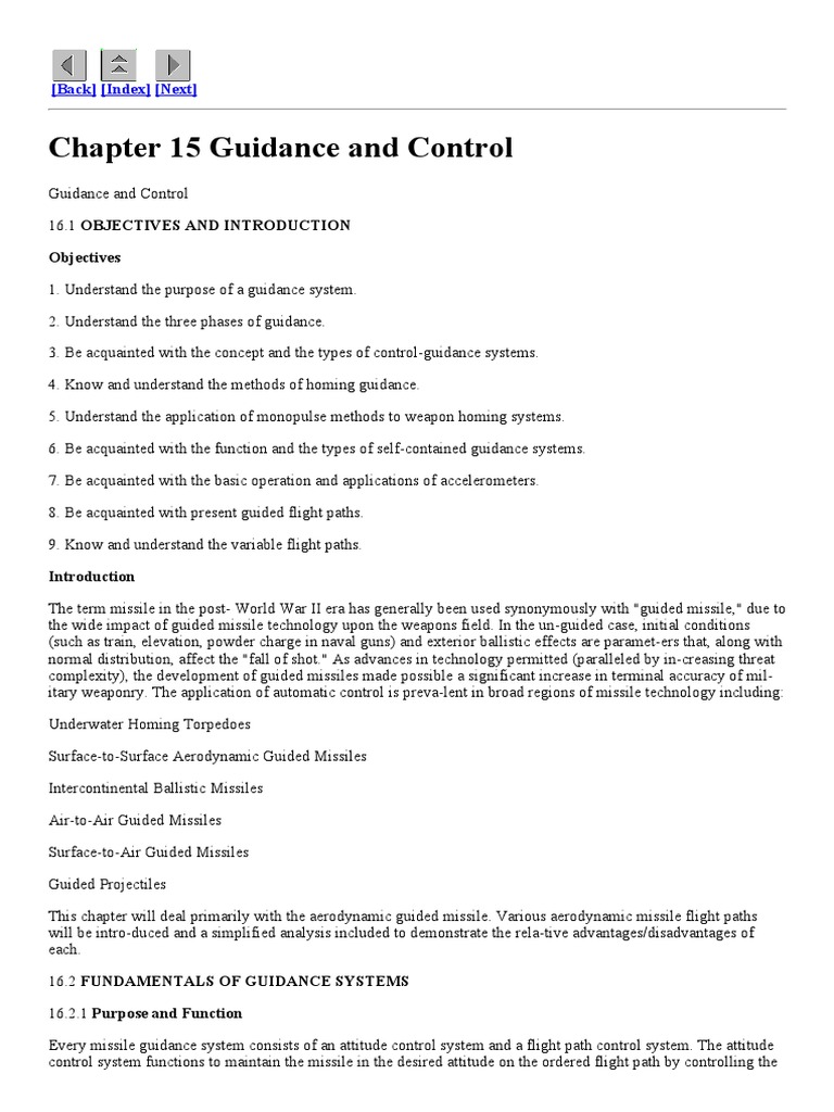 Chapter 15 Guidance and Control | PDF | Guidance System | Missile