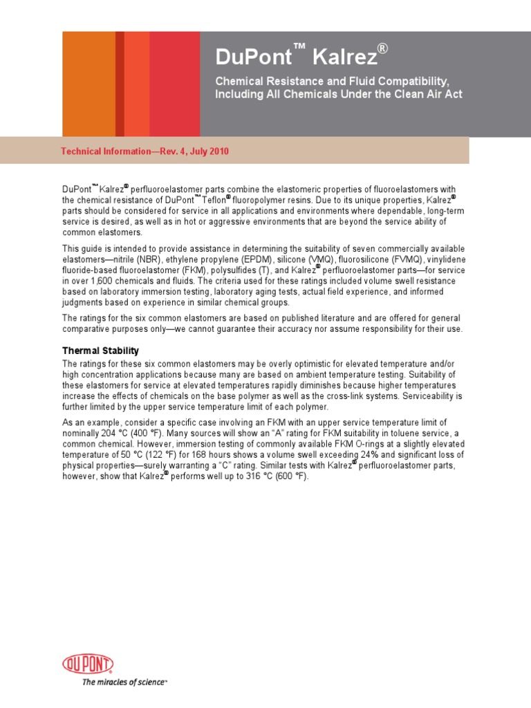 Dupont Material Compatibility General - Chemical - Resistance | PDF ...