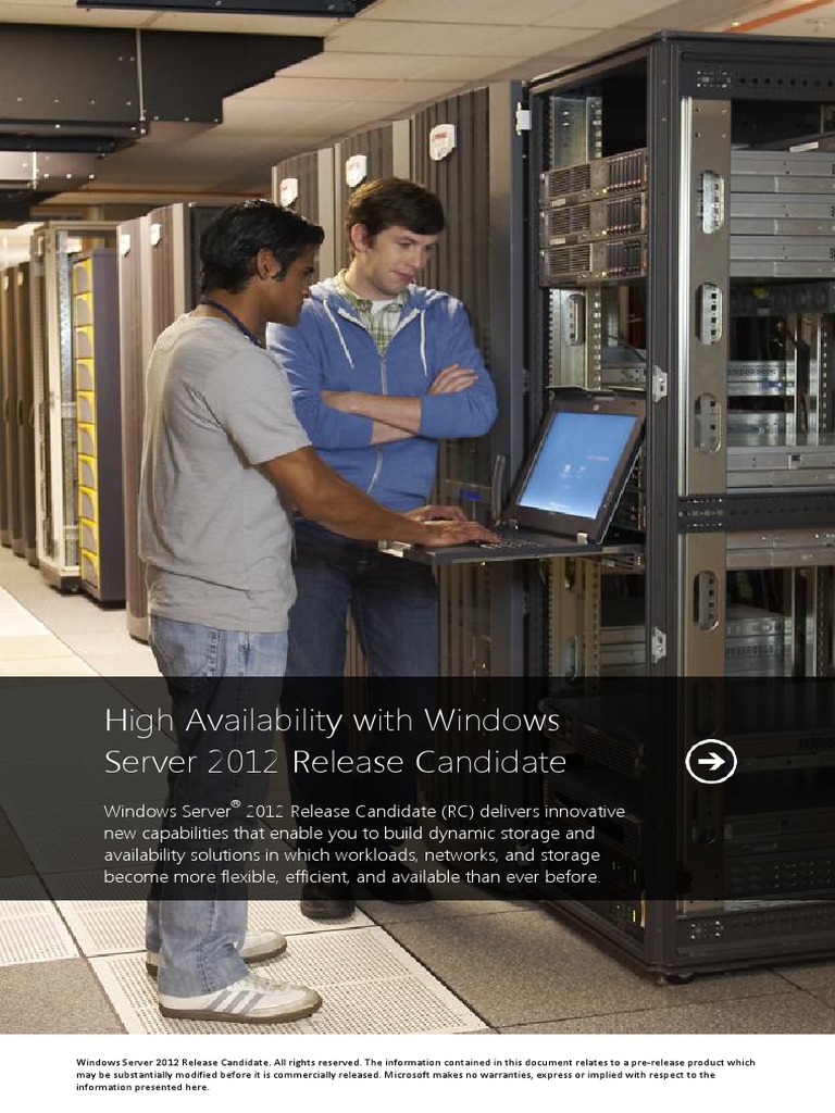 WS 2012 Data Sheet - Storage and Availability | PDF | Hyper V | Computer Cluster