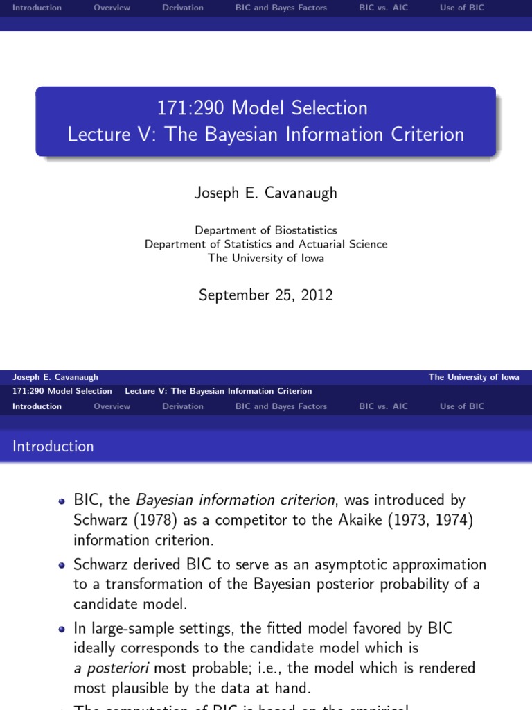 The Bayesian Information Criterion Download Free Pdf Akaike
