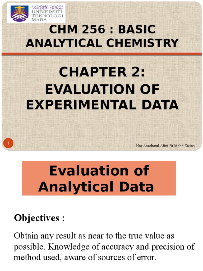 CHM 256: Basic Analytical Chemistry: Evaluation of Experimental Data | PDF | Significant Figures ...