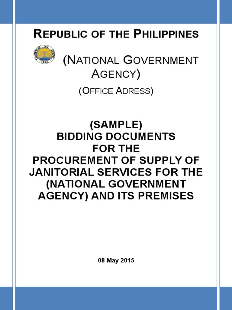 SAMPLE BIDDING DOCUMENTS FOR THE PROCUREMENT OF SUPPLY FOR JANITORIAL ...