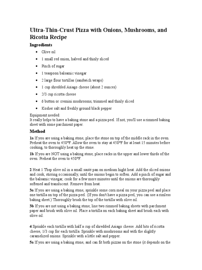 Thin Crust Pizza Pdf Pizza Baking