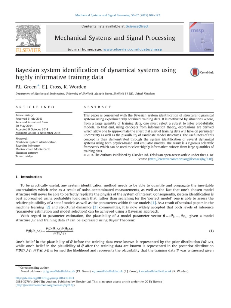Bayesian System Identification | PDF | Monte Carlo Method | Bayesian Inference