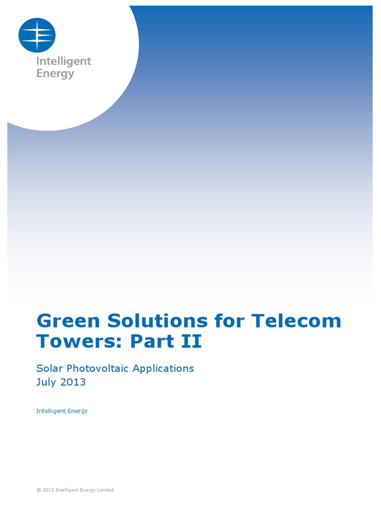 Green Solutions For Telecom Towers Part 2 Solar Photovoltaic ...