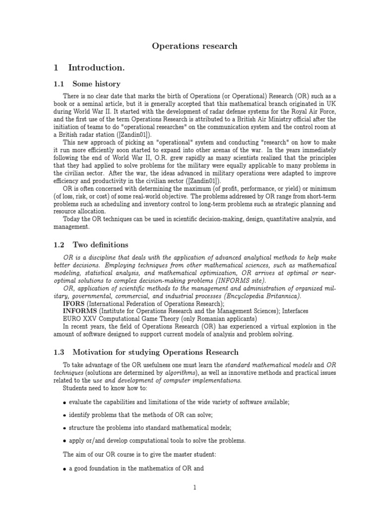 Introduction To Operational Research | PDF | Operations Research | Mathematical Optimization