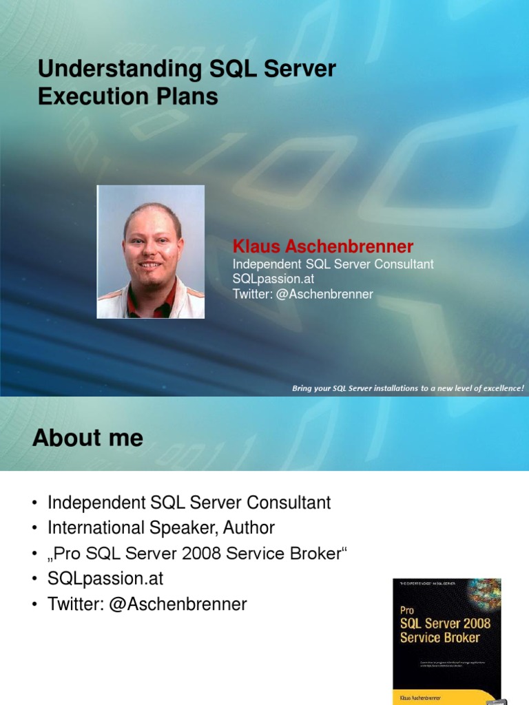 Understanding SQL Server Execution Plans - Klaus Aschenbrenner | PDF | Business | Computers