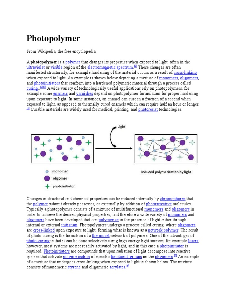 Photo Polymer | PDF | Polymer Chemistry | Chemistry