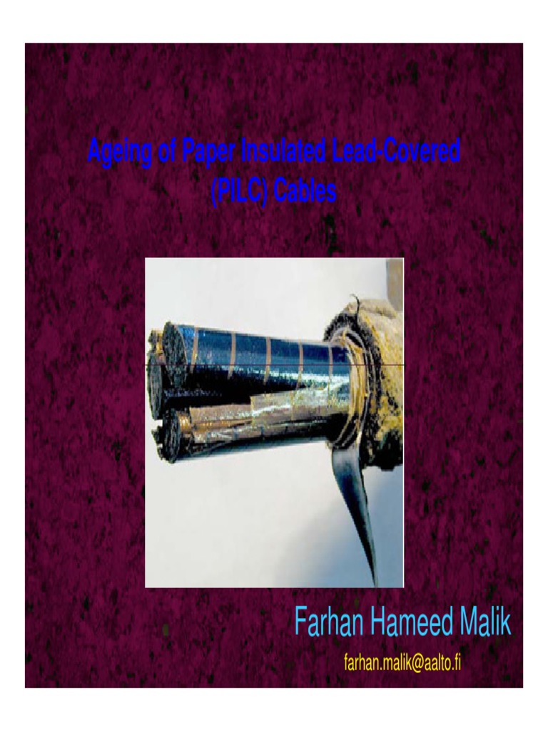 Ageing of PILC Cables | PDF | Insulator (Electricity) | Cable