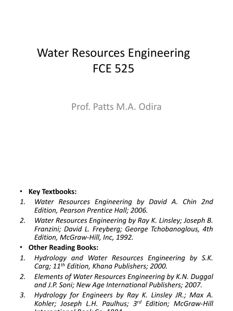 Water Resources Engineering Overview | PDF | Water Resources | Reservoir