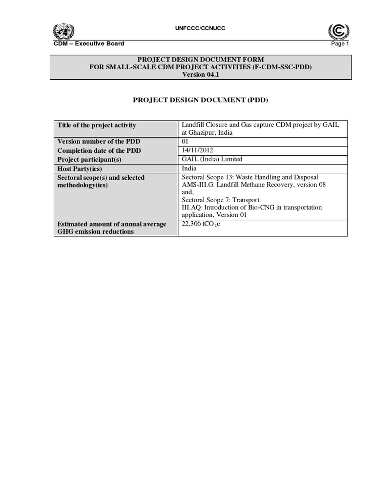 Landfill Project | PDF | Clean Development Mechanism | Natural Gas