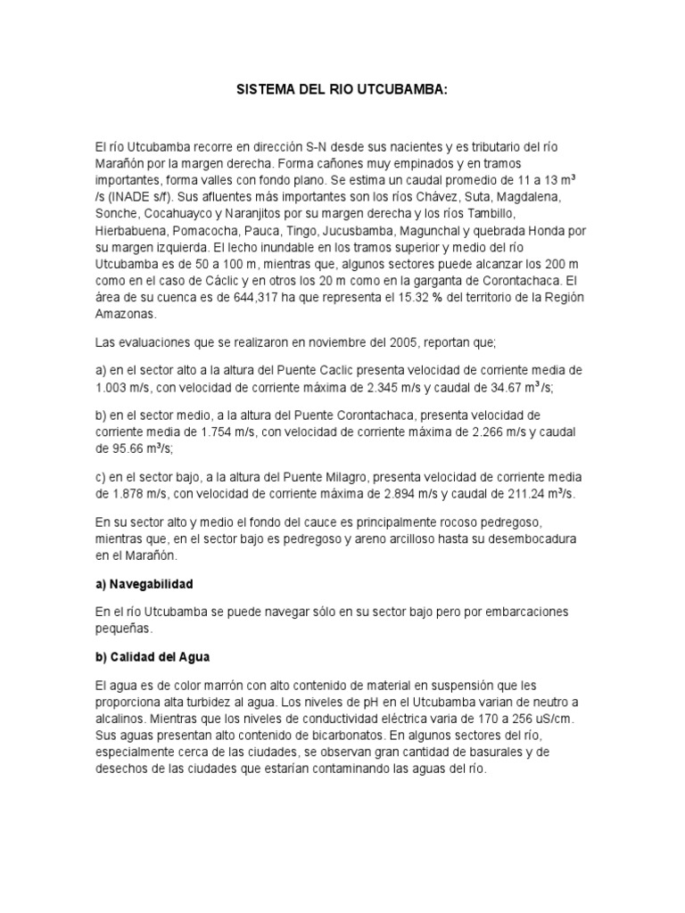 Sistema Del Rio Utcubamba | PDF