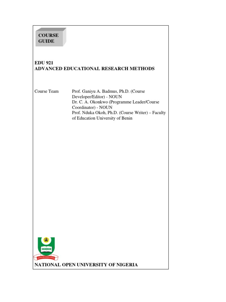 Edu 921 - Advanced Educational Research Methods PDF | PDF | Scientific Method | Hypothesis