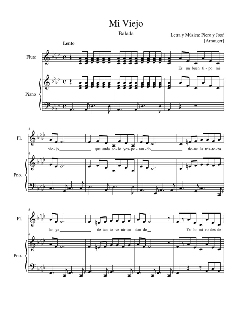 Piero - Mi Viejo - Flauta y Piano | PDF