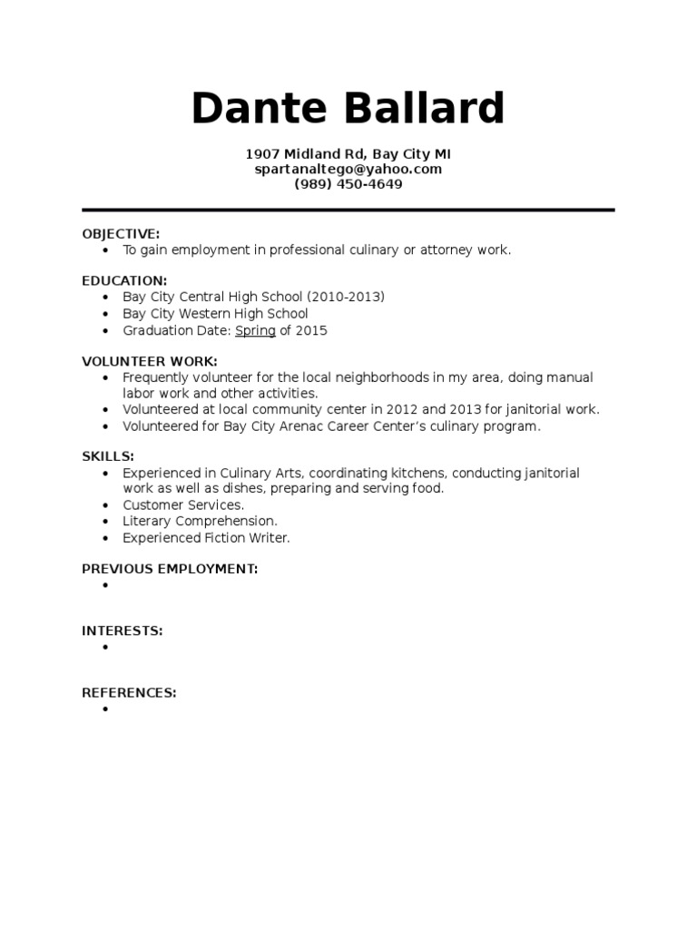 Culinary and Legal Job Seeker Resume | PDF