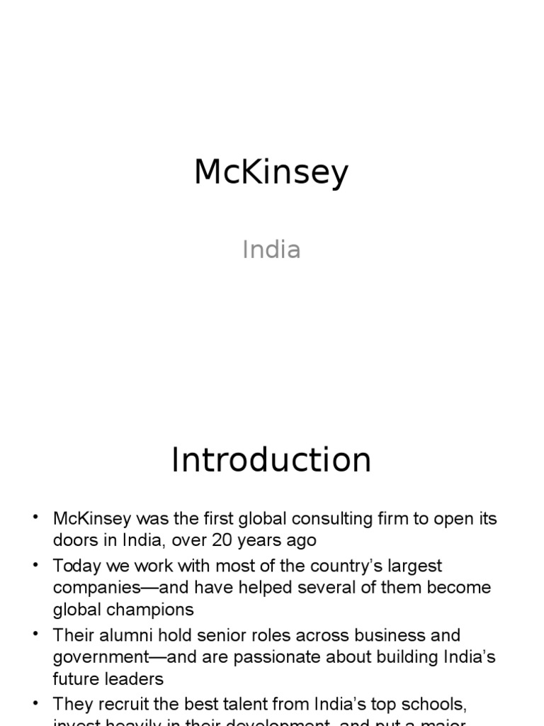 MC Kinsey | PDF | Mc Kinsey & Company | Consultant
