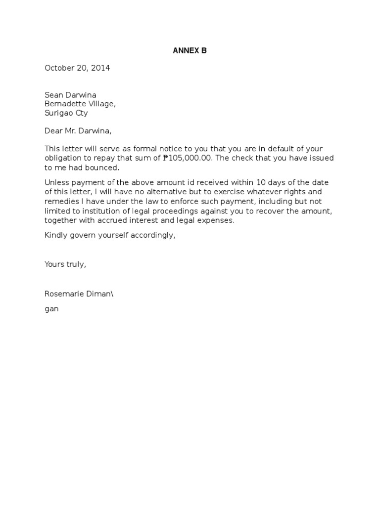 Demand Letter BP 22 | PDF