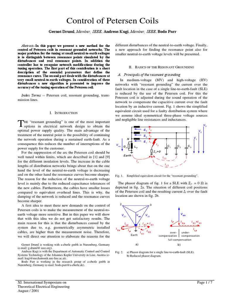 Control of Petersen Coils | Download Free PDF | Transformer | Electrical Impedance