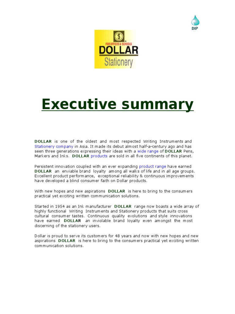 Executive Summary: Dollar Dollar | PDF | Brand | Retail