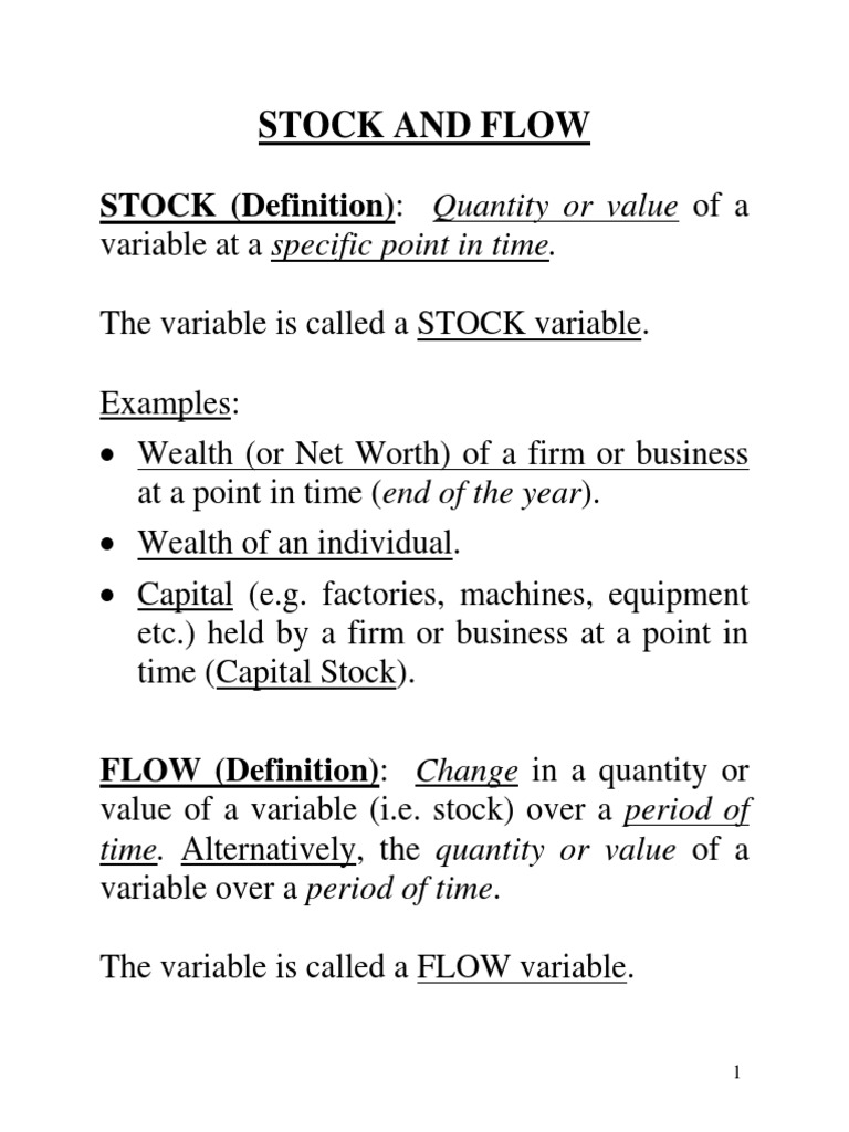 Stock vs Flow: Definitions and Examples | PDF