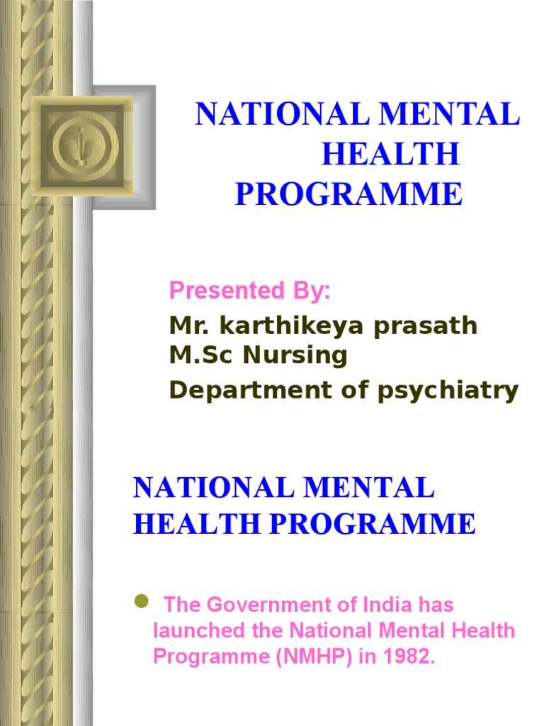 National Mental Health Programme | PDF | Psychiatry | Health Care