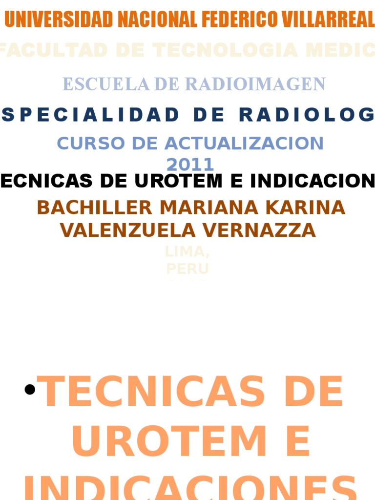Técnicas e Indicaciones de Urotem | PDF