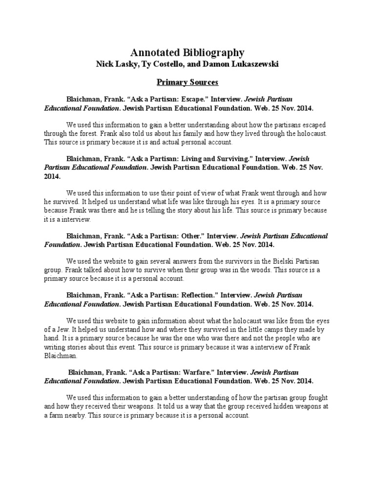 Annotated Bibliography | PDF | The Holocaust | Nazi Germany