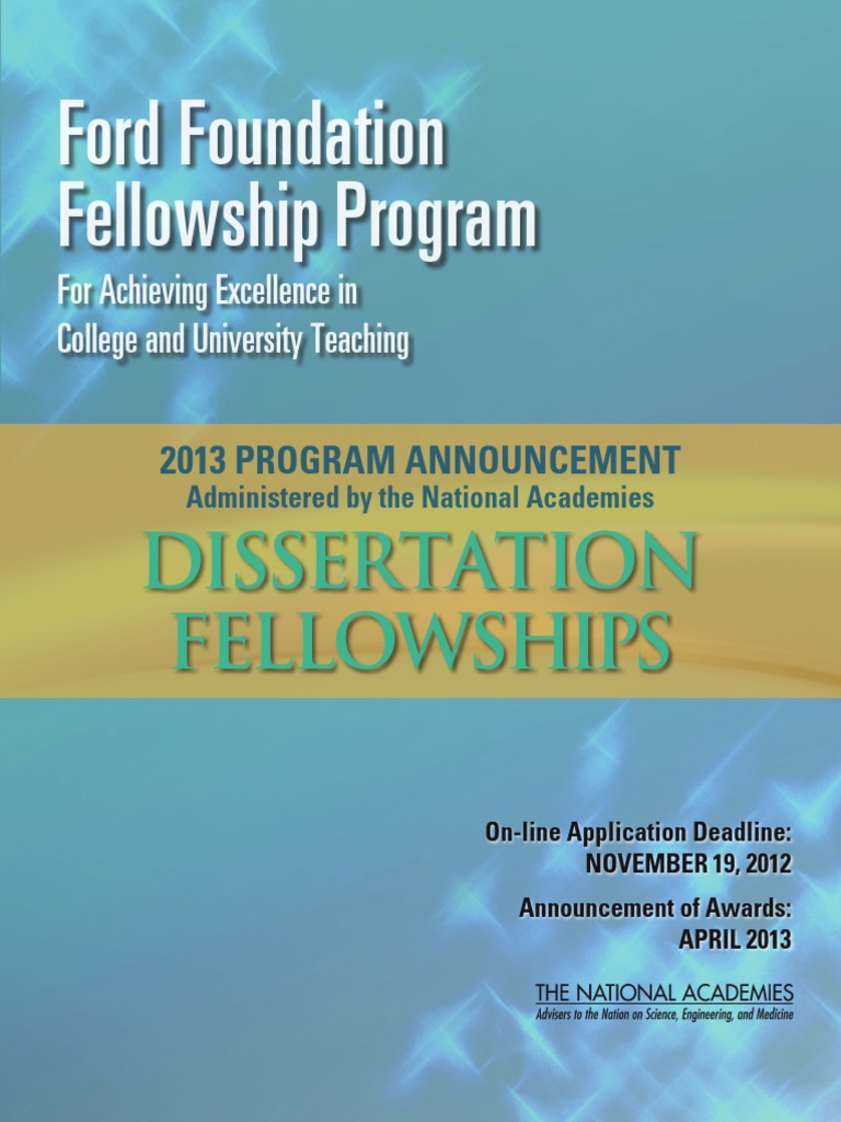 Ford Foundation Fellowship Program: Dissertation Fellowships | Download ...