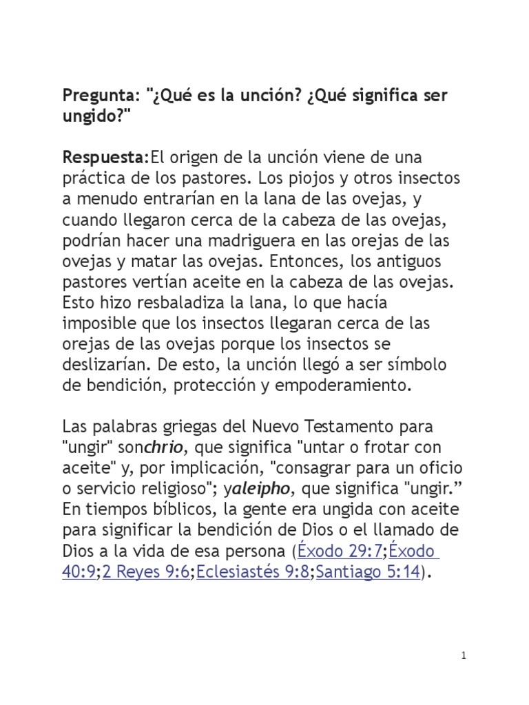 La Uncion y El Ungimiento | PDF | La unción | Cristo (título)