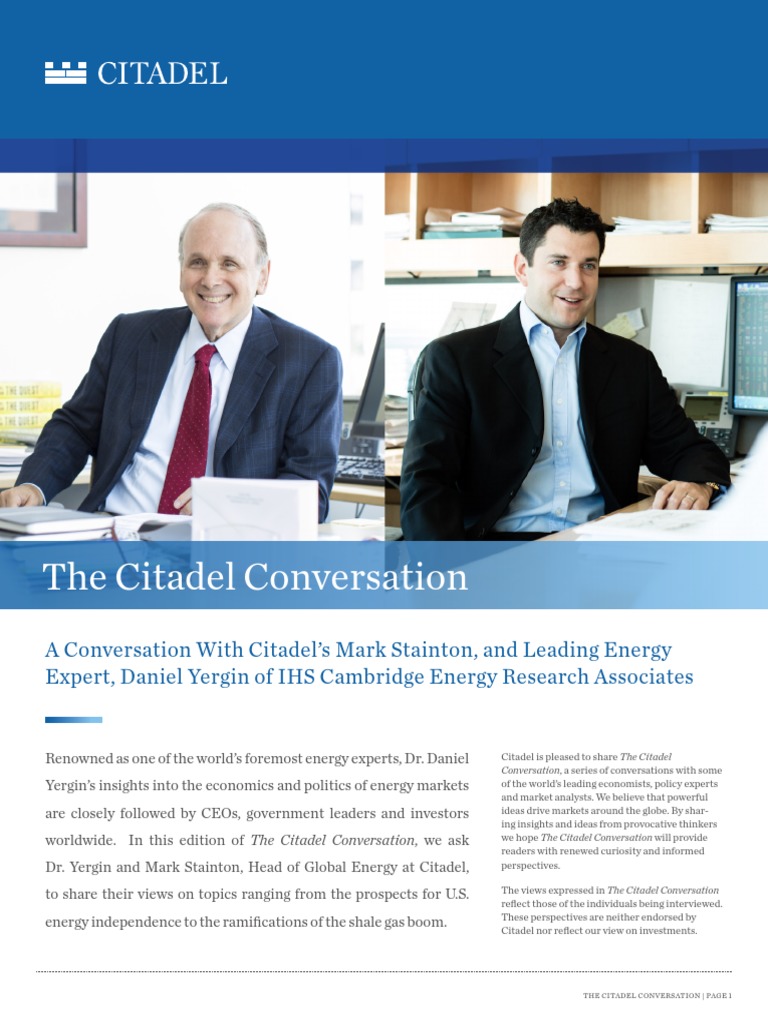 The Citadel Conversation With Daniel Yergin and Mark Stainton | PDF ...