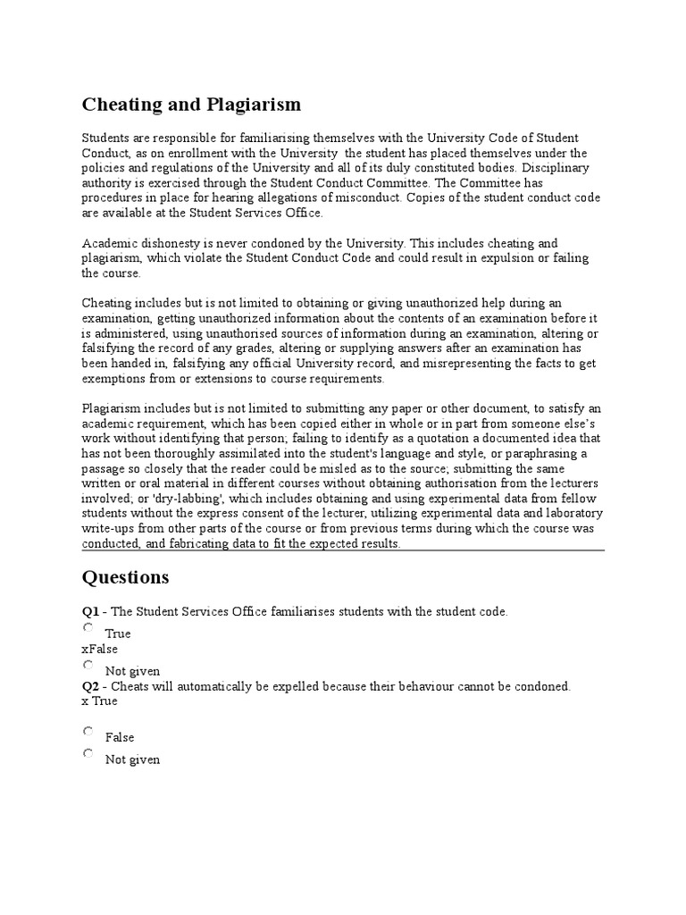 Academic Integrity: Cheating & Plagiarism | PDF | Plagiarism | Justice