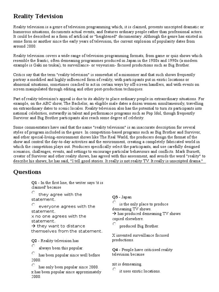 The Evolution of Reality Television | PDF | Social Science