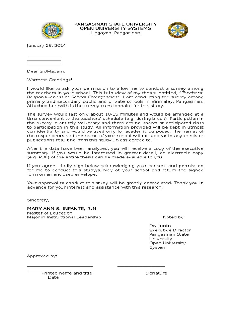 Sample Letter To Take Survey Survey Questionnaire Letter HERCOR