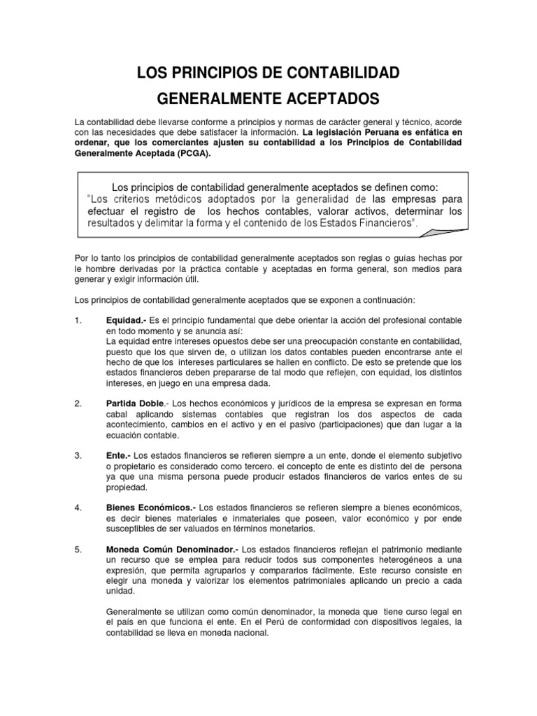 Principios Conta | PDF | Principios contables generalmente aceptados ...