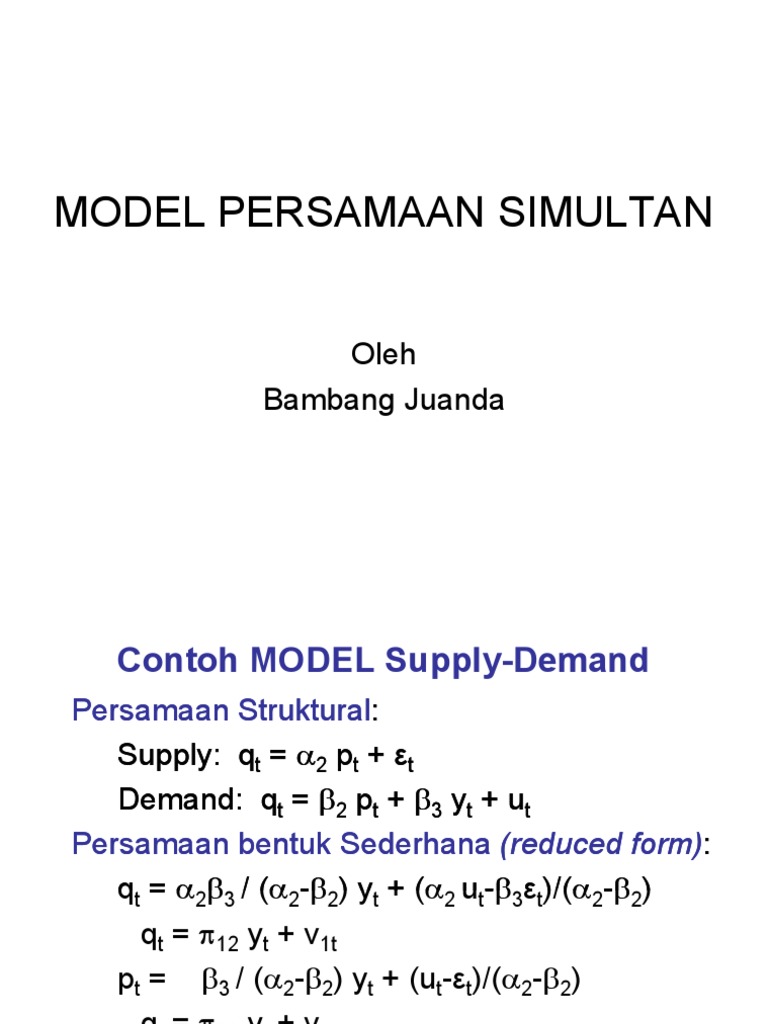 Model Persamaan Simultan dalam Ekonomi | PDF