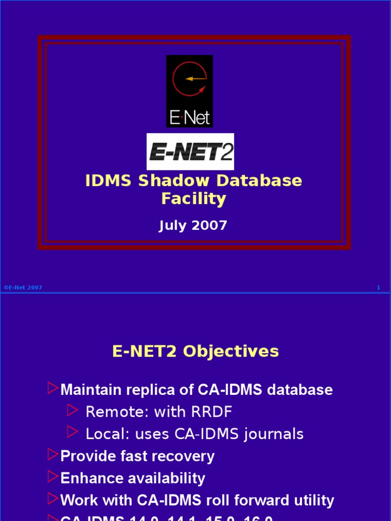 IDMS Shadow Database Facility: July 2007 | PDF | Databases | Information Technology Management