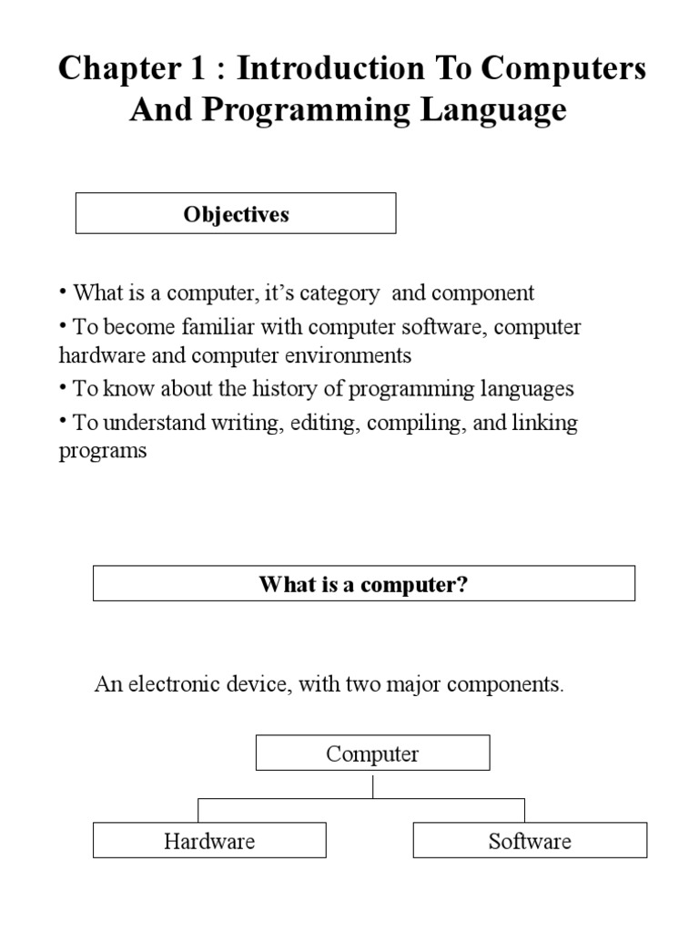Introduction to Computers and Programming Languages: An Overview of Computer Hardware, Software ...