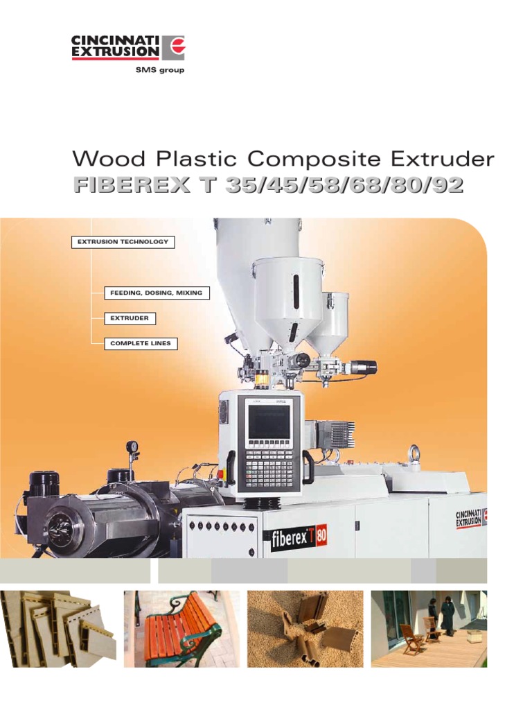Wood Plastic Composite Extruder FIBEREX T 35/45/58/68/80/92 | PDF ...