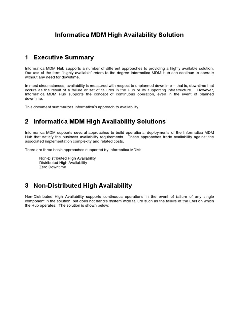 Informatica MDM High Availability | PDF | Load Balancing (Computing ...