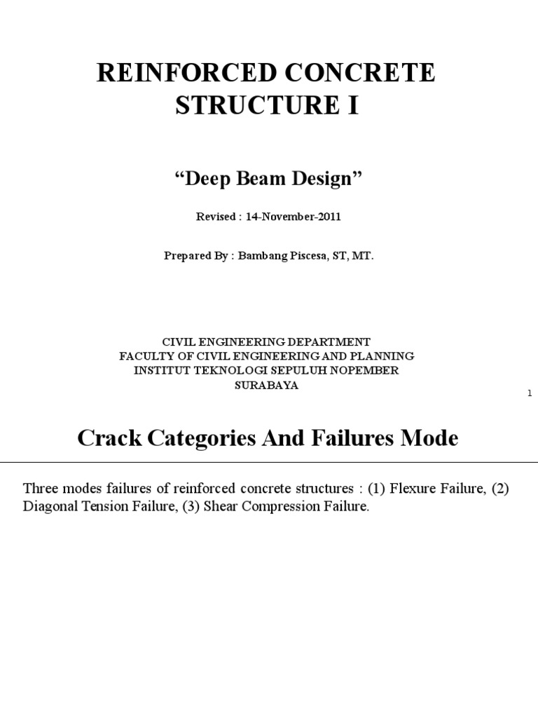 Reinforced Concrete Structure I: "Deep Beam Design" | PDF