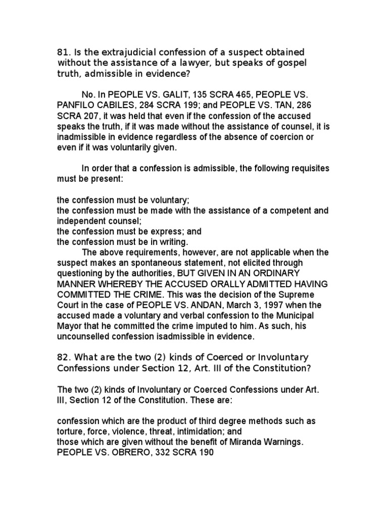 Confession | PDF | Confession (Law) | Bail