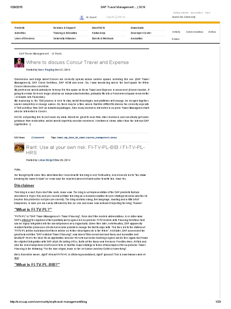 SAP Travel Management .. | PDF | Class (Computer Programming) | Sap Se