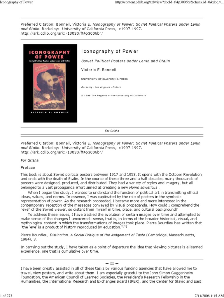 V.E.bonnell IconographyofPower 1998 | PDF | Icon | Propaganda