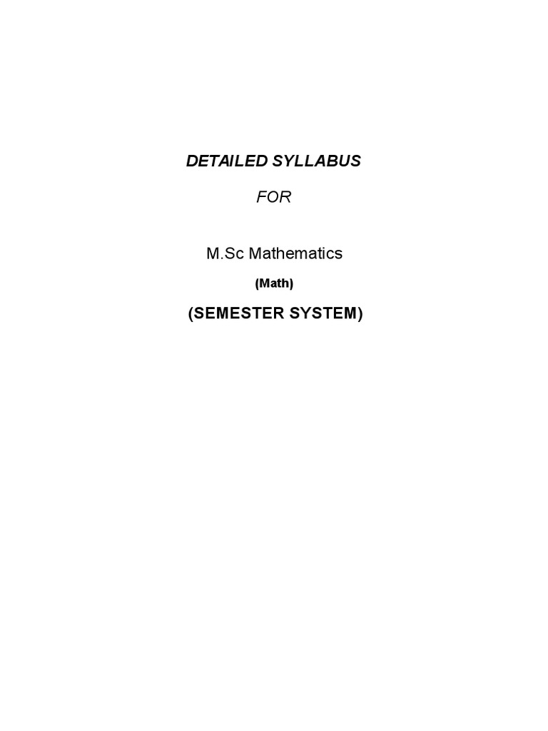 MSC Mathematics | PDF | Partial Differential Equation | Navier–Stokes Equations