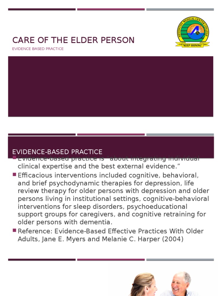 Care of The Elder Person: Evidence Based Practice | PDF | Dementia ...