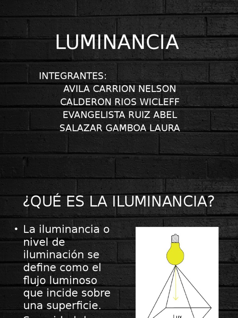 Luminancia | PDF | Encendiendo | Electrodinámica
